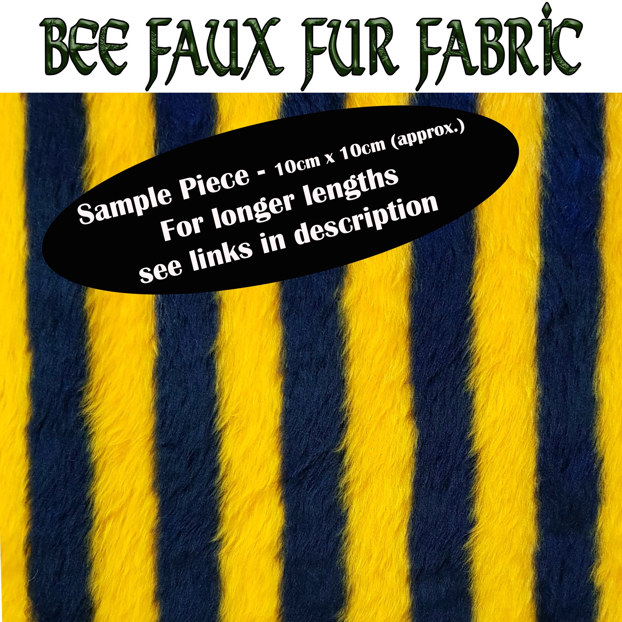 Bee Stripe Faux Fur Fabric - Sample (approx. 10cm x 10cm) – oceania ...