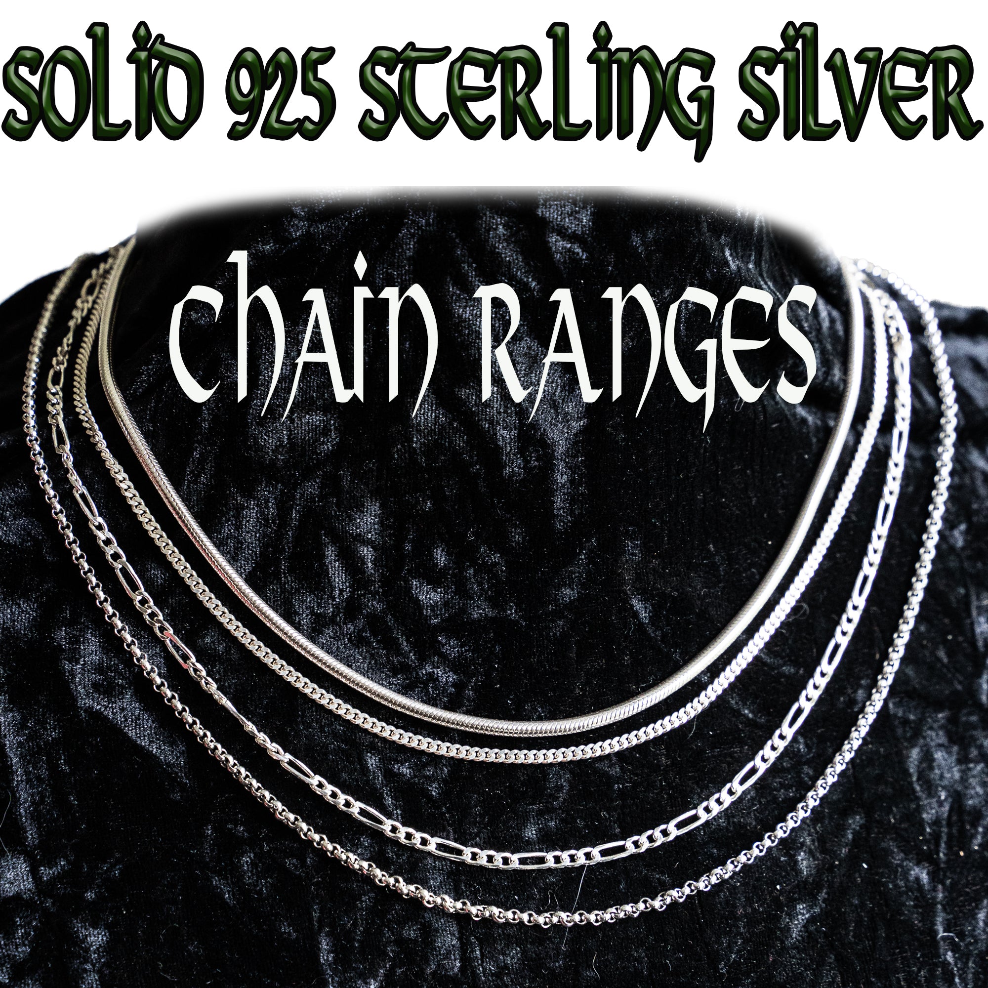 925 Sterling Silver Belcher Curb Snake Chain various lengths – oceania ...